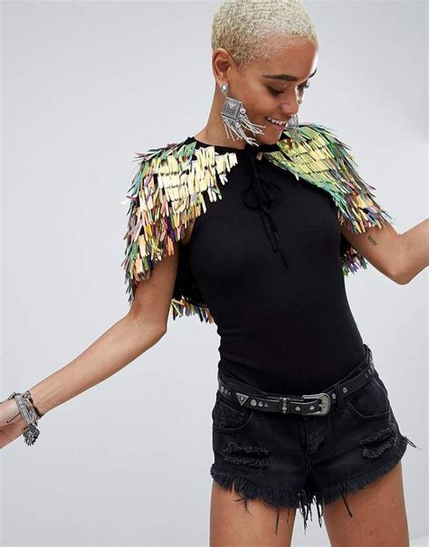 Savage Rainbow Iridescent Sequin Cape En 2024