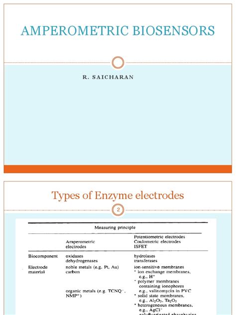 Amperometric Biosensors Overview Pdf Biosensor Redox