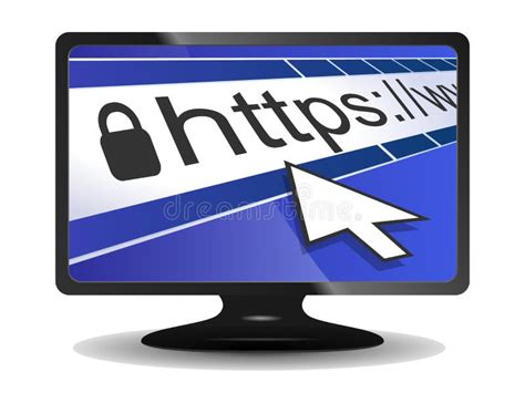 computer screen with address bar of web browser stock vector