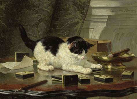 Cat At Play By Henriëtte Ronner Knip Dailyart Magazine