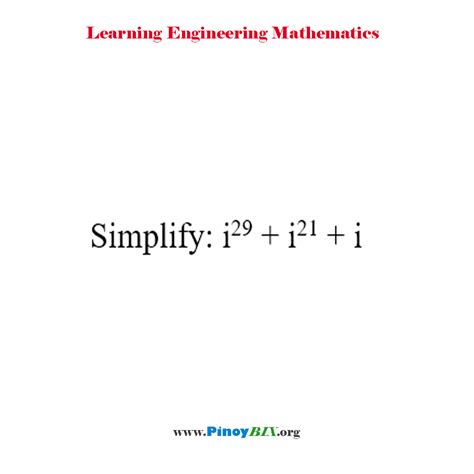 Solution Simplify I29 I21 I