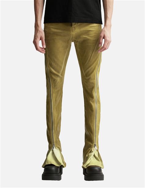 Rick Owens Drkshdw Bolan Banana In Ochre Foil Stretch Denim Hbx
