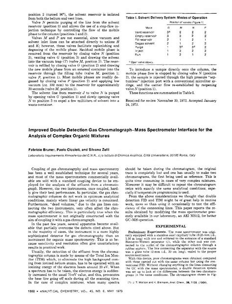 Pdf Improved Double Detection Gas Chromatograph Mass Spectrometer