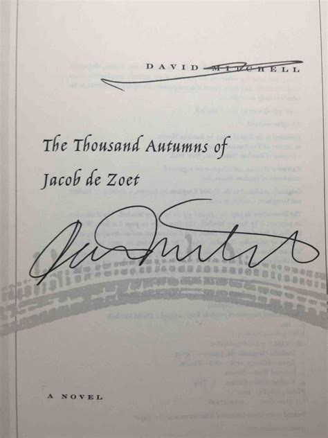 The Thousand Autumns Of Jacob De Zoet By Mitchell David Signed By