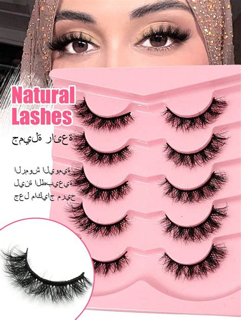 5 Pairs Voluminous Fluffy Faux Mink False Lashes Natural Long Messy