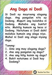 Grade 2 Filipino 1st Grade Reading Worksheets Kindergarten Reading