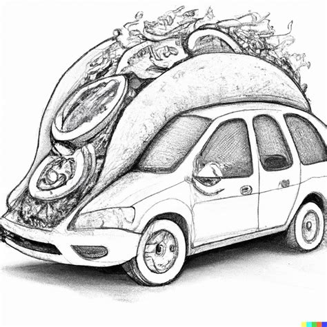 Anatomical Drawing Of A Taco Car R Dalle2