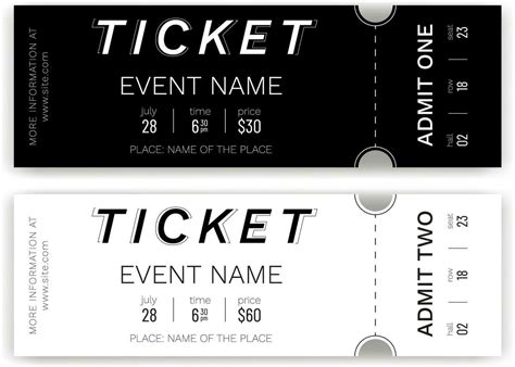 Ticket Stub Template Word Free Ticket Templates To Edit Online