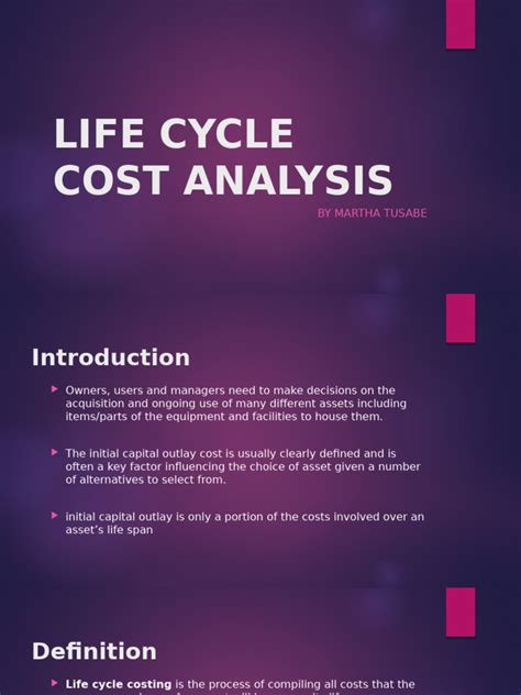 Lecture 4 Life Cycle Cost Analysis Pdf Life Cycle Assessment Cost