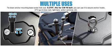 Drieaco Utv Atv Aluminum D Rings Tie Down Anchors For