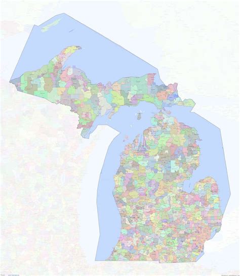 Michigan State Zip Code Map