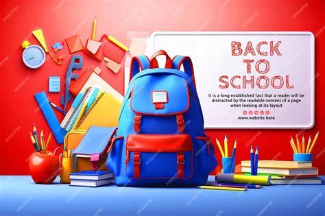 Premium Psd Realistic Back To Scholl Background