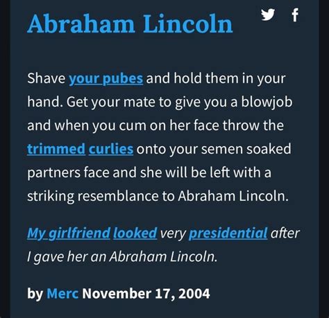 Abraham Lincoln Shave Your Pubes And Hold Them In Your Hand Get Your