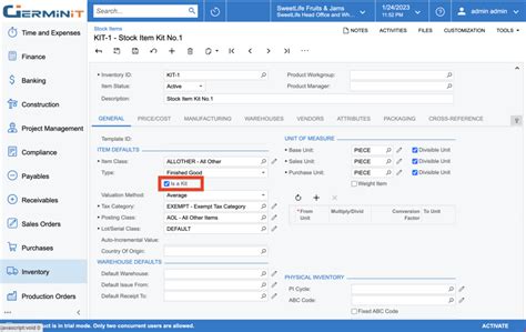 Tips How To Prepare A Stock Kit In Acumatica Germinit Innovation