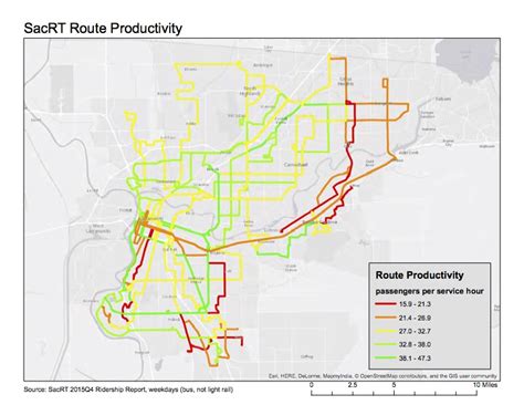 Sacrt Bus Route Productivity Getting Around Sacramento