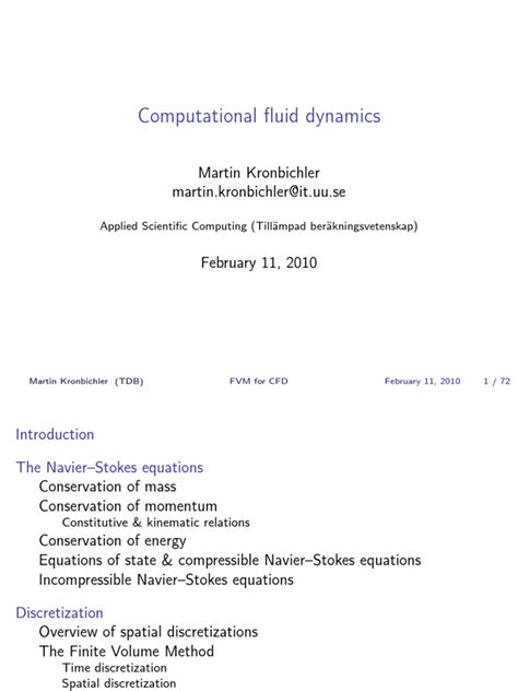 Cfd Notes Pdf Computational Fluid Dynamics Fluid Dynamics
