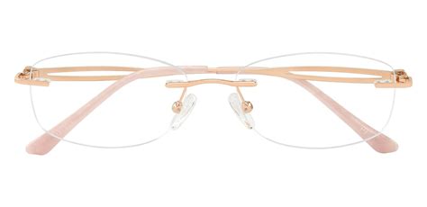 Donna Rimless Prescription Glasses Rose Gold Womens Eyeglasses