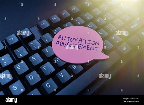 Text Caption Presenting Automation Advancement Business Overview Growth Use Of Control Systems