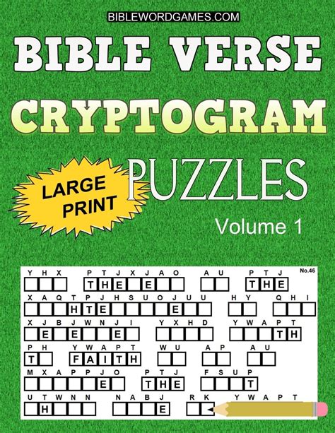 Bible Verse Cryptogram Puzzles 365 Large Print Inspirational Bible
