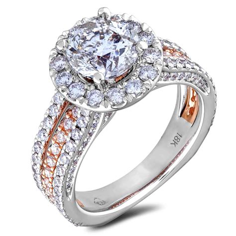 1 87 Carat Canadian Diamond Triple Row Halo Engagement Ring With Hidden