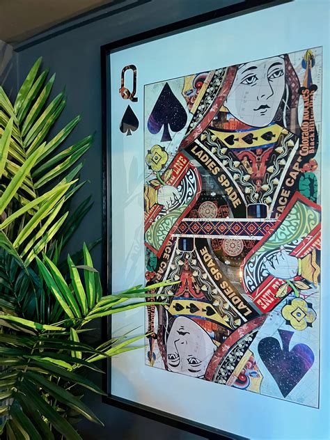 Queen Spades Portraits Vintage Playing Card Print Queen Of Spades