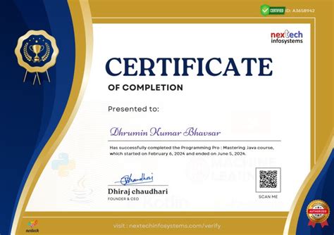 Dhrumin Kumar Bhavsar On Linkedin Java Certification Continuouslearning Softwaredevelopment
