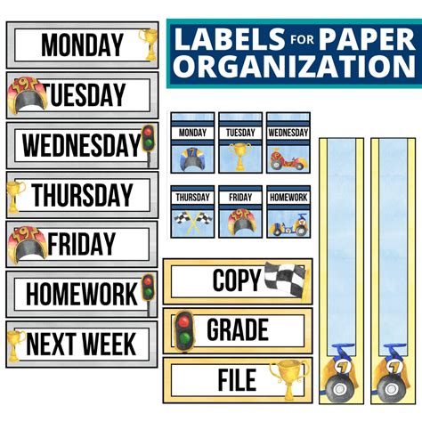 Race Car Classroom Theme Decor Bundle Clutter Free Classroom Store