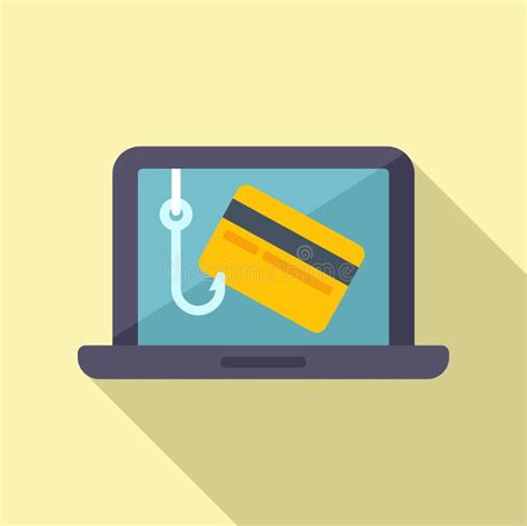 Laptop Data Phishing Icon Flat Vector Hacker Virus Stock Vector
