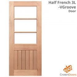 Half French Doors Solid Timber Entry Internal Doors Crown Doors