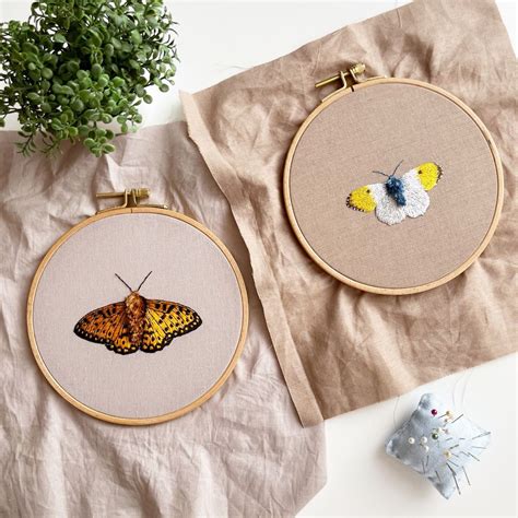 Embroidered Butterflies Tortoiseshell Butterfly Embroidery Pattern