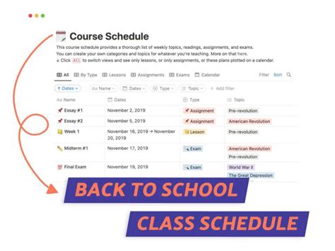 5 Notion Class Schedule Templates Saving Students Every Time Focused Bee 5 Notion Class Schedule Templates Saving Students Every Time Focused Bee