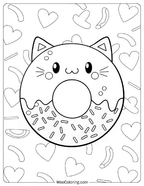 Kawaii Donut Coloring Pages 2025