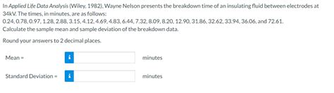 Solved In Applied Life Data Analysis Wiley 1982 Wayne