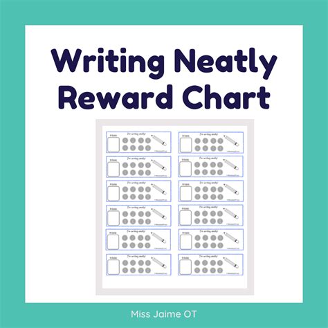 Neat Handwriting Reward Chart Free Printable Page