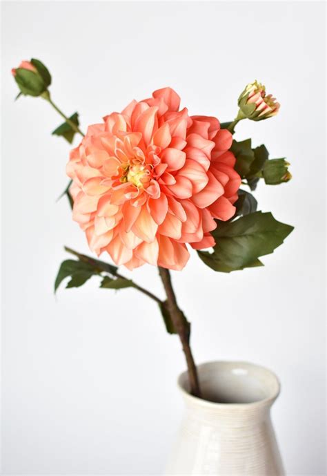 235 Faux Coral Dahlia Wbud Stem Michaels