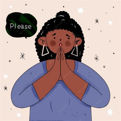 Premium Vector Hand Drawn Please Illustration