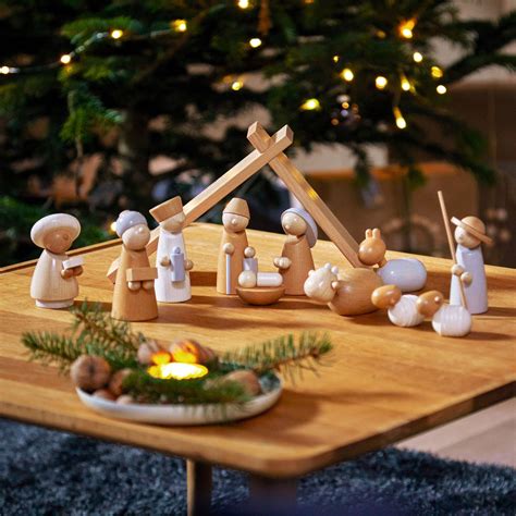 Natural Wood Nativity Set Haba Usa