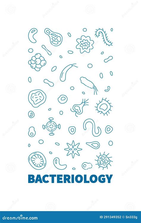 Bacteriology Vector Science Concept Vertical Line Banner Or