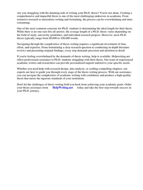 Phd Thesis Length Average Pdf Thesis Doctor Of Philosophy