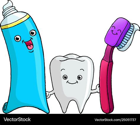 Toothbrush And Toothpaste Cartoon