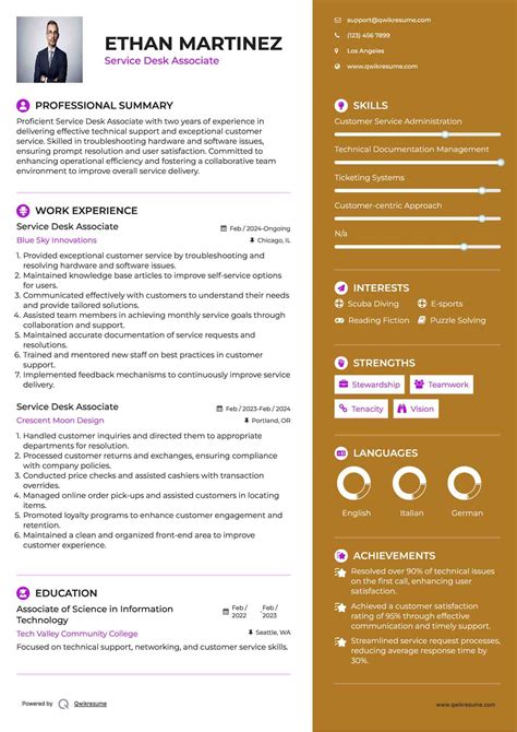 10 Service Desk Associate Resume Samples And Templates For 2025