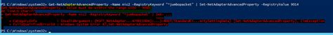 Enabling Jumbo Frames On Windows Server 2012 R2 Using Powershell And On