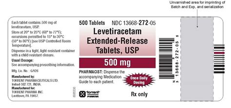 Levetiracetam Extended Release Tablets Package Insert Prescribing
