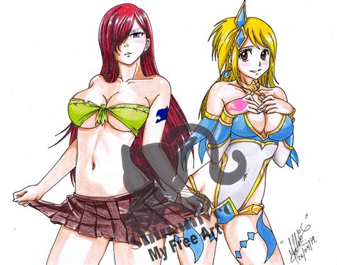 Erza Scarlet Lucy Heartfilia Fairy Tail By Shinamvec On Deviantart
