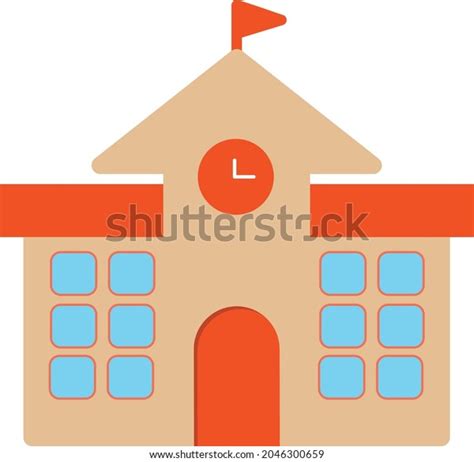 School Vector Flat Icon Design Stock Vector Royalty Free 2046300659