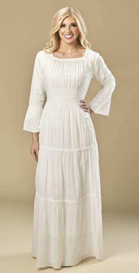 Lds Temple Dresses And Sets White Elegance Modest White Dress