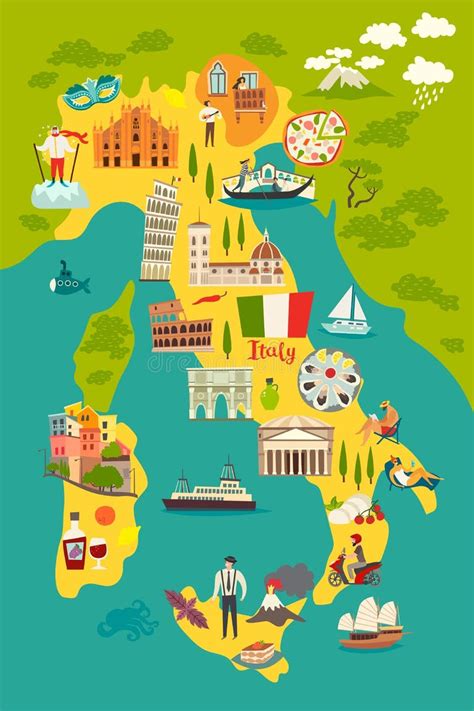 Cartoon Map Italy Rome Stock Illustrations 275 Cartoon Map Italy Rome