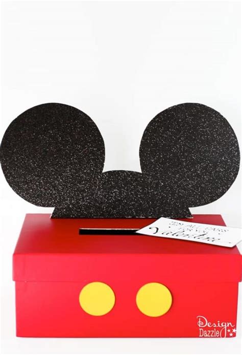 Mickey And Minnie Mouse Valentine Card Box Free Printable Design Dazzle
