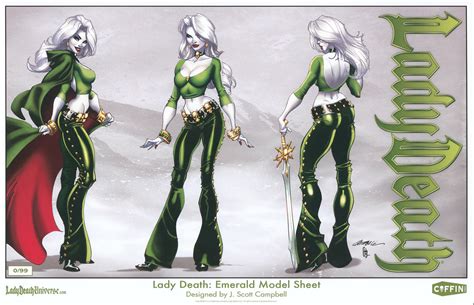 Lady Death Emerald Model Sheet 11x17 Print Low 0 Coffin Auctions