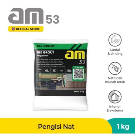 Jual Am 53 Am53 Semen Warna Nat Premium Tile Grout Warna Cream 1kgpack